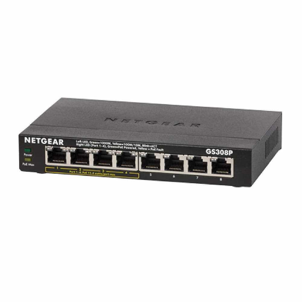 Netgear GS308P-100UKS 8-Port Gigabit Ethernet Unmanaged Switch with 4 ...